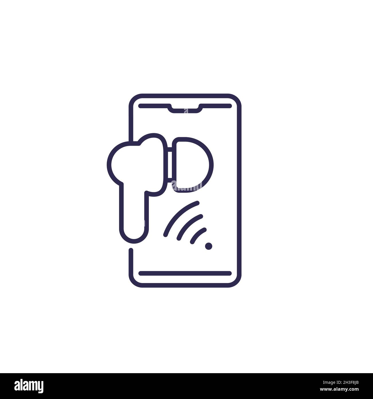 White wireless earbuds headphones Stock Vector Images - Alamy