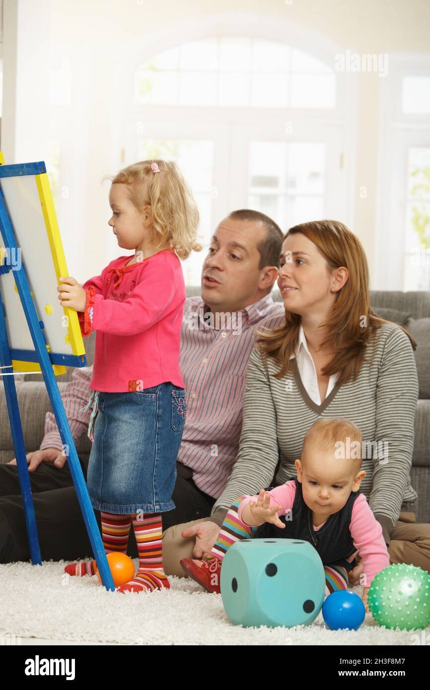 Family fun at home Stock Photo - Alamy