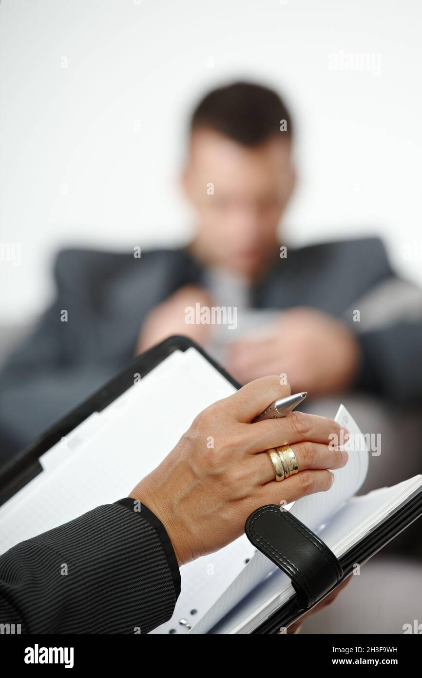 Hand writing notes Stock Photo - Alamy