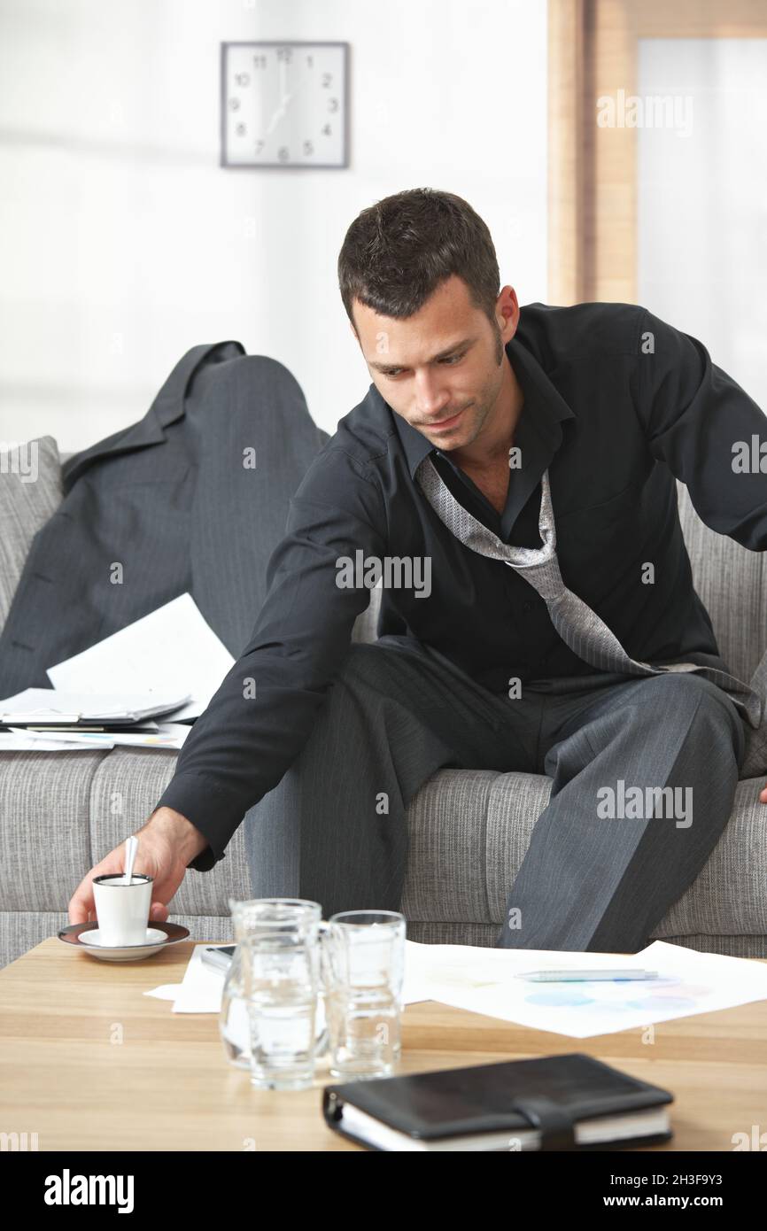 Tired morning man office hi-res stock photography and images - Alamy