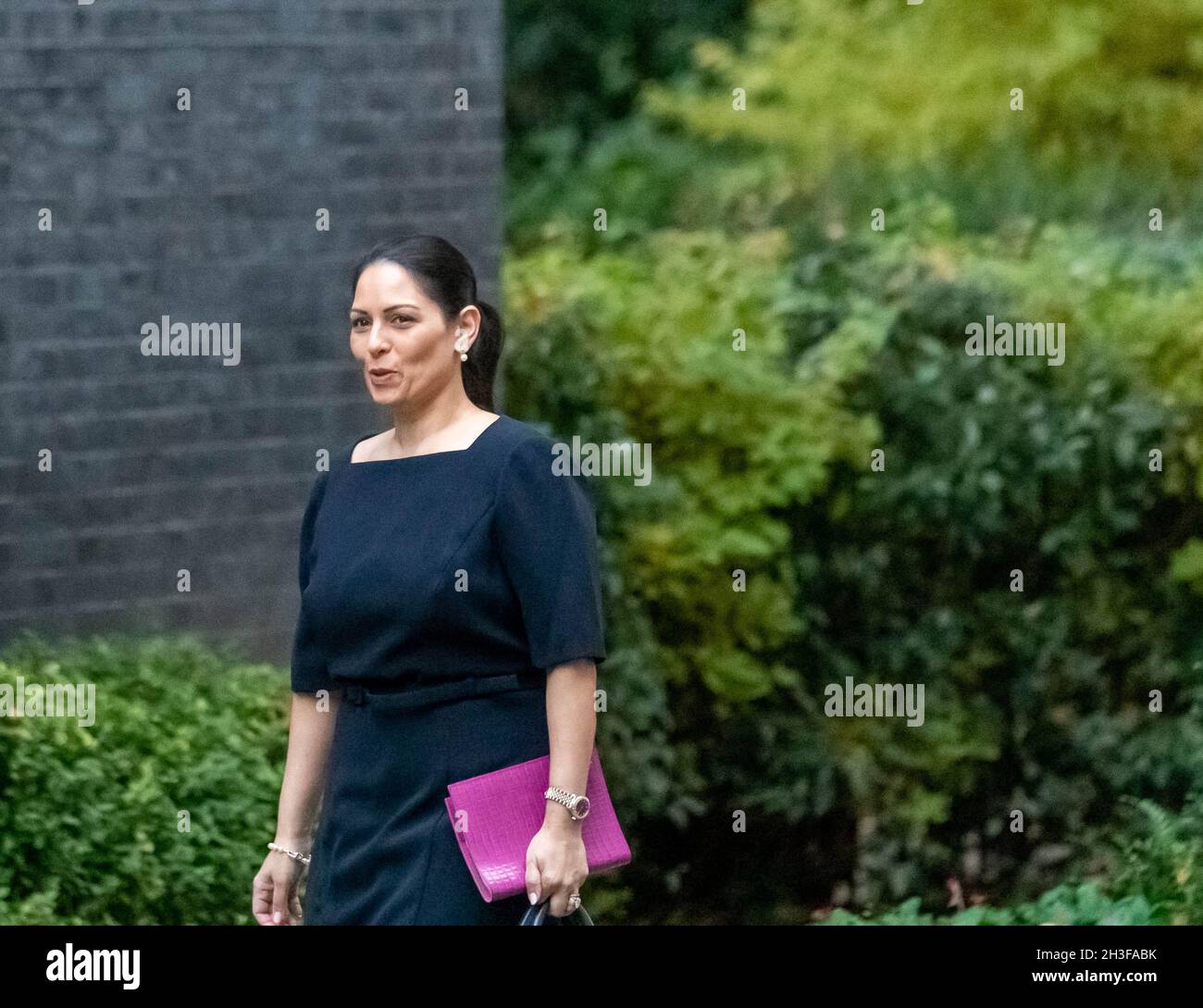 London UK 27 Oct 2021 Priti Patel, Home secretary, arrives at a cabinet ...