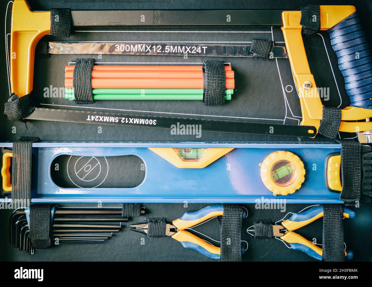 Toolbox. Home repair tools set background. DIY, maintenance service ...