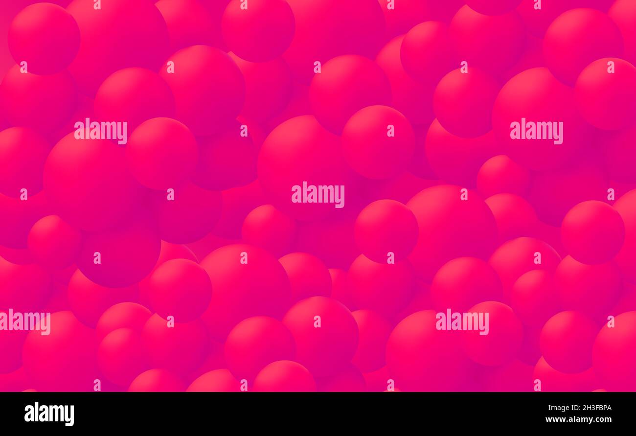 Magenta flying spheres. Abstract composition with colorful balls ...