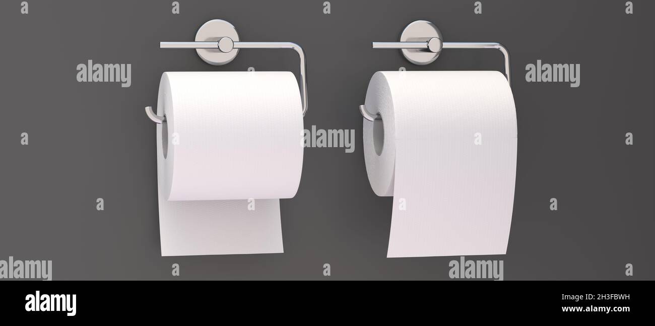 Sanitary and household concept. Toilet paper roll, hygiene tissue on ...