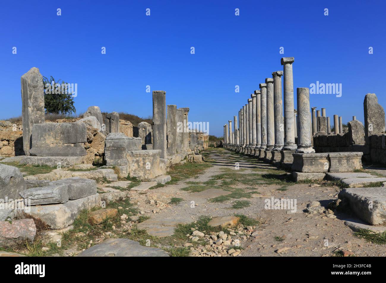 Colonnade adjacent the agora area of the archaeological ruins at the ...