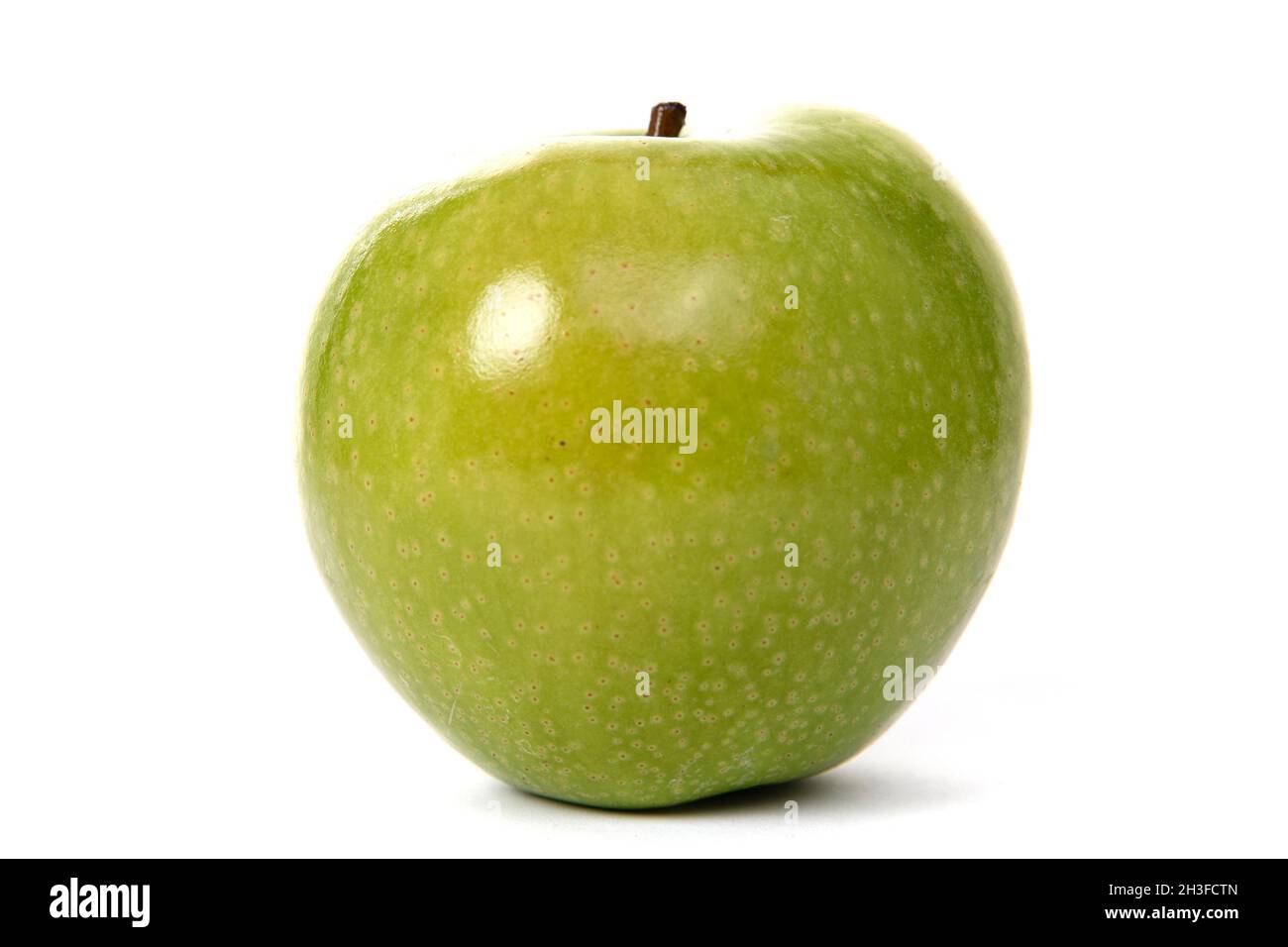 big green apple on white isolated background Stock Photo - Alamy