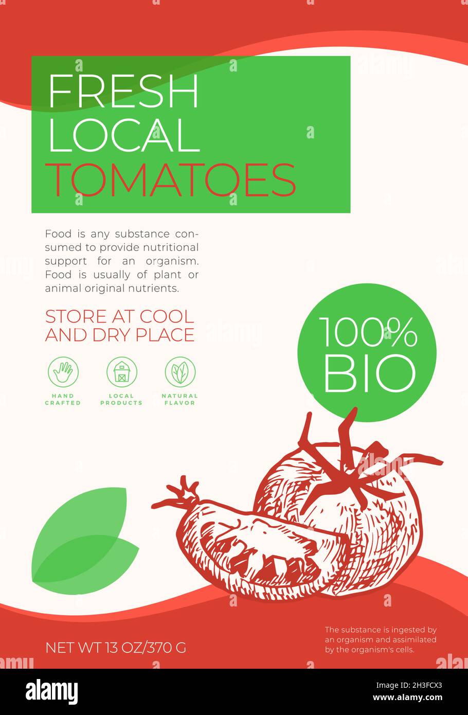 Fresh Local Vegetables Label Template. Abstract Vector Packaging Design ...