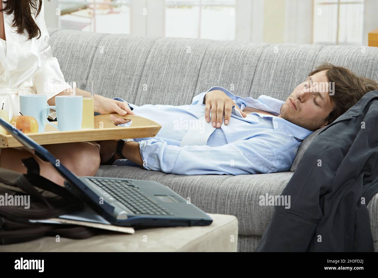 Relaxing before work Stock Photo - Alamy