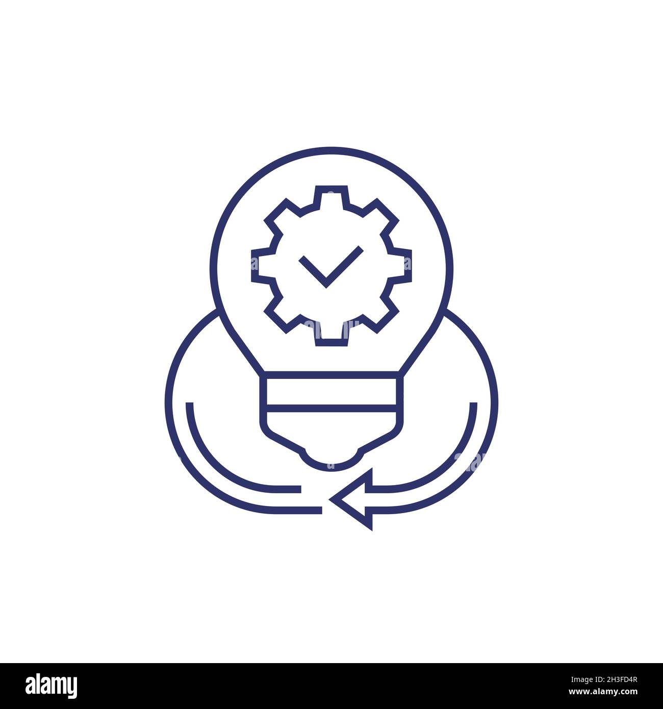Implementation, execute idea line icon on white Stock Vector Image ...