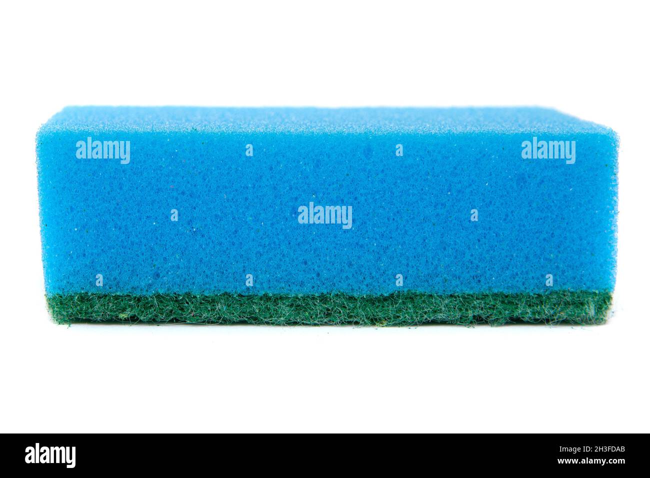 blue sponge for cleaning on a white background Stock Photo - Alamy