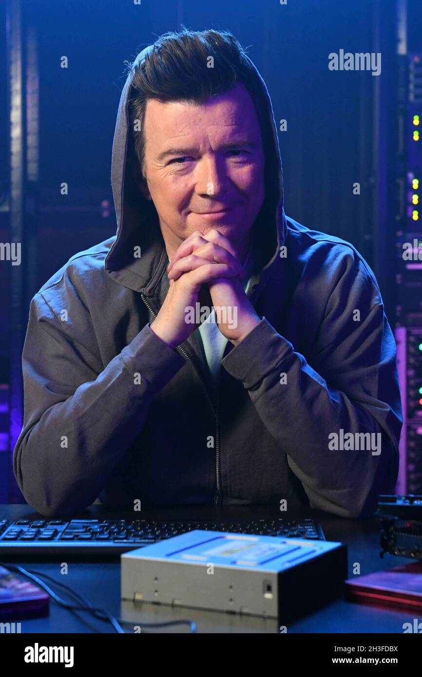 EDITORIAL USE ONLY Singer-songwriter, Rick Astley appears in a video ...