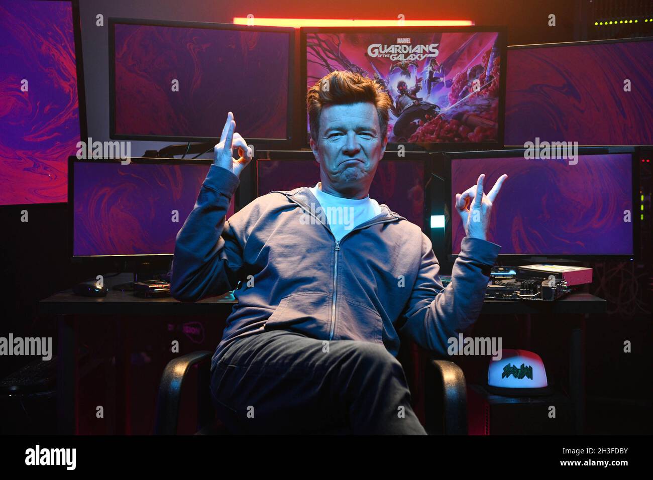 EDITORIAL USE ONLY Singer-songwriter, Rick Astley appears in a video ...
