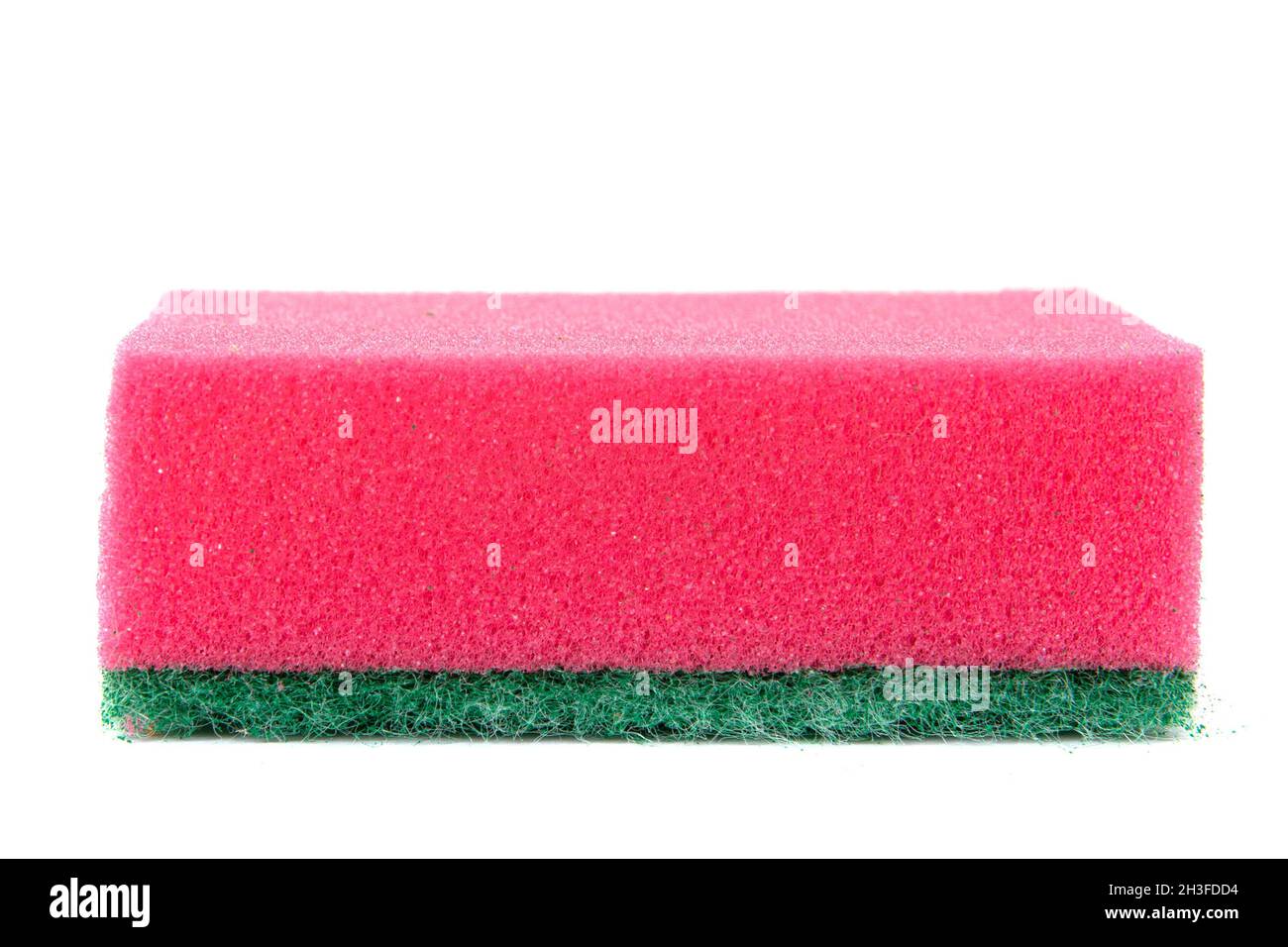 red dishwashing sponge on white isolated background, close-up Stock ...