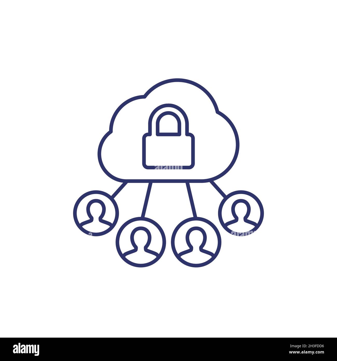 Personal data in cloud, privacy line icon Stock Vector Image & Art - Alamy