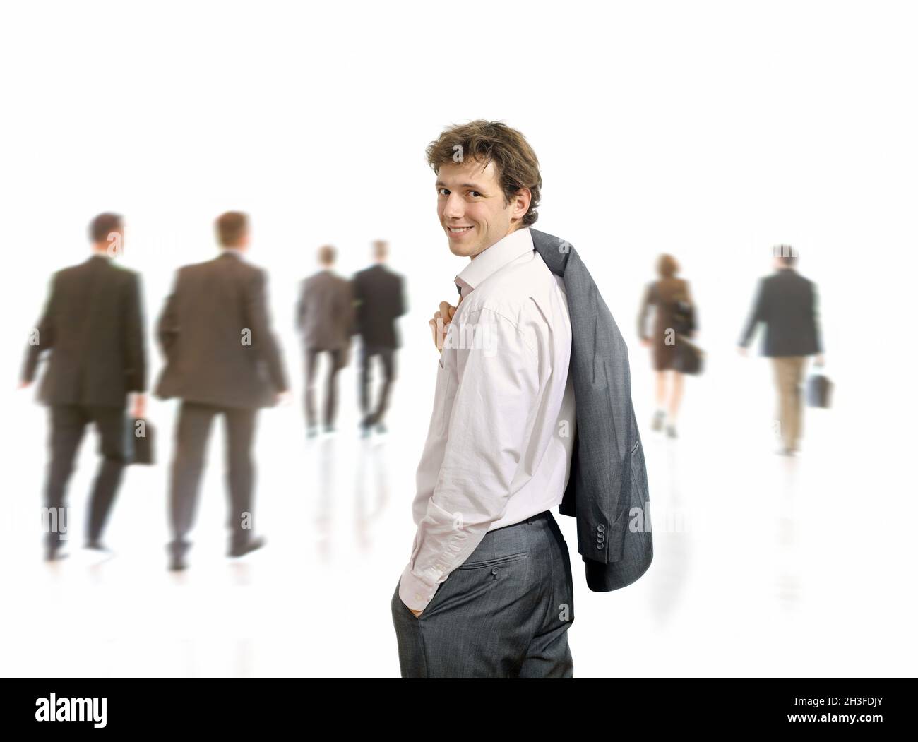 Casual businessman leaving Stock Photo - Alamy