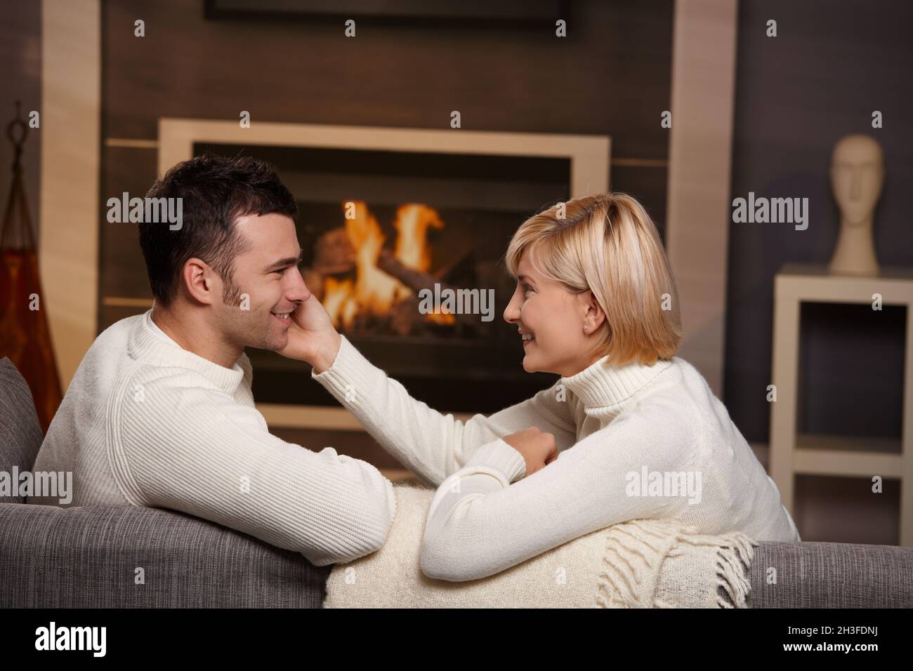 Romantic couple at home Stock Photo - Alamy