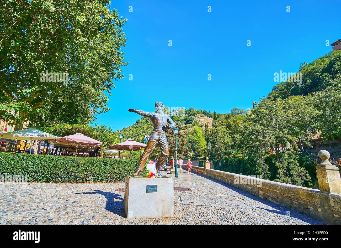 GRANADA, SPAIN - SEPT 27, 2019: The monument to the famous choreograph ...