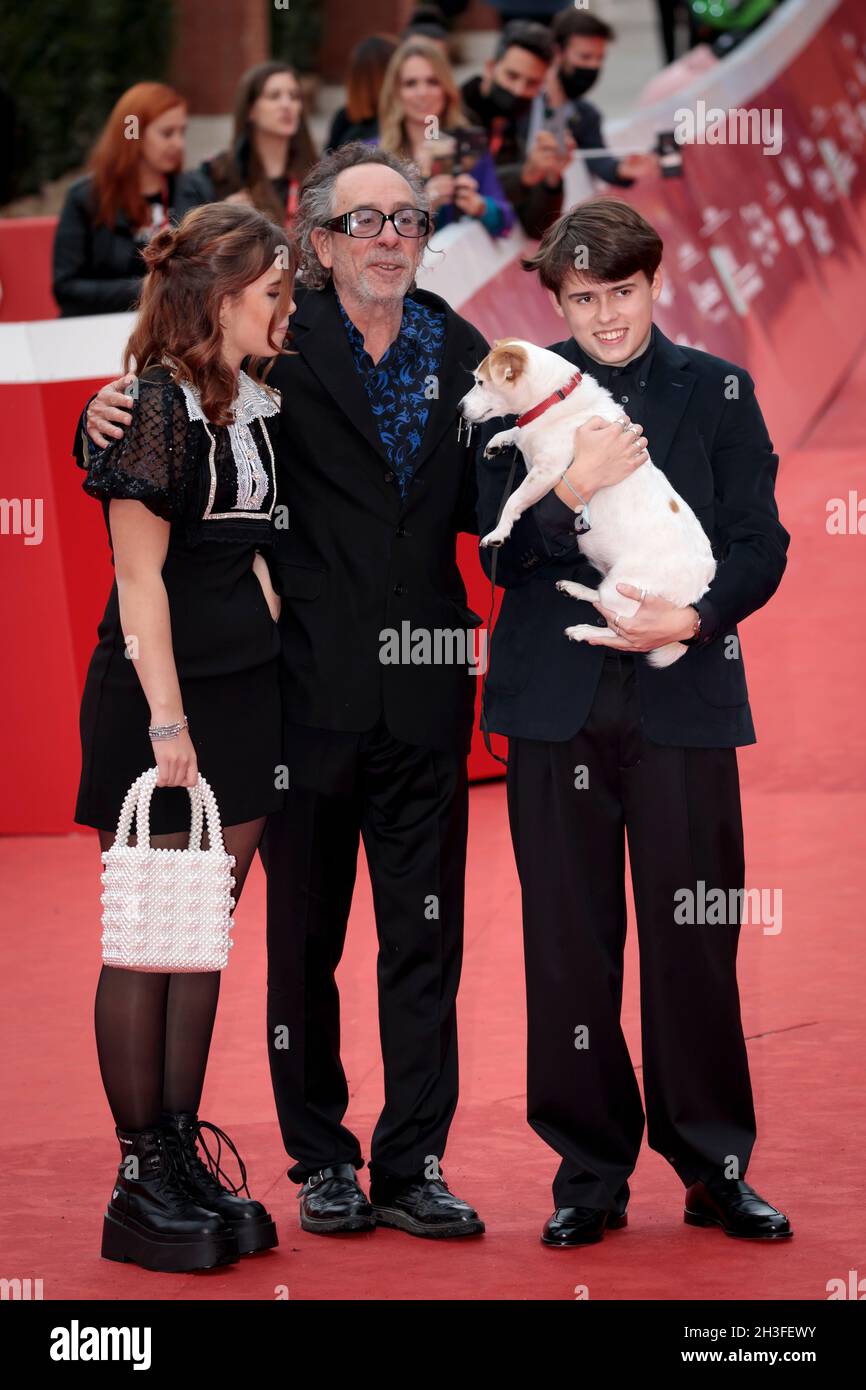 Rome, Italy - October 23, 2021: American director Tim Burton and his ...