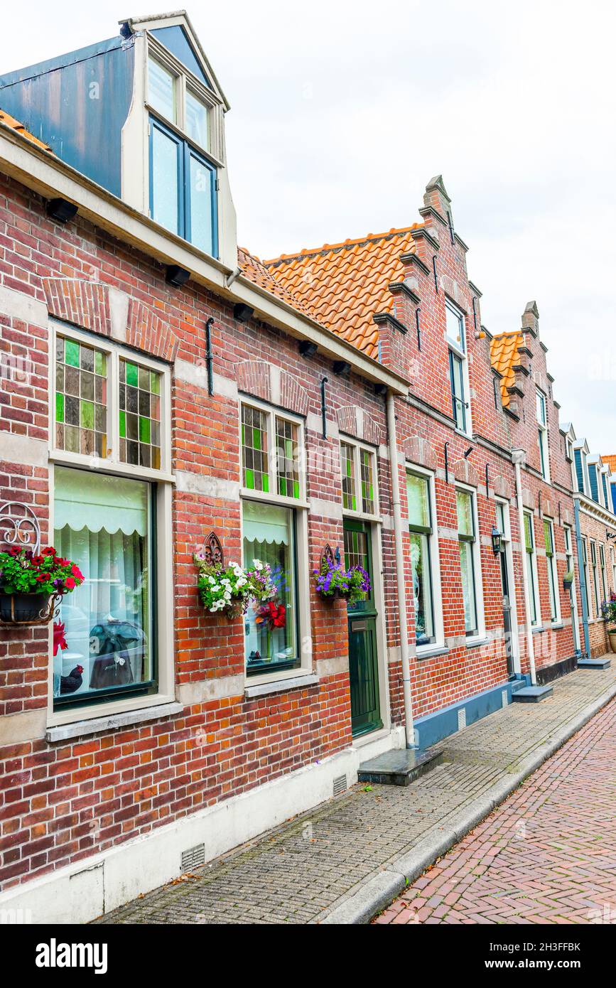 VOLENDAM, NETHERLANDS. Typical Dutch village houses in Volendam ...