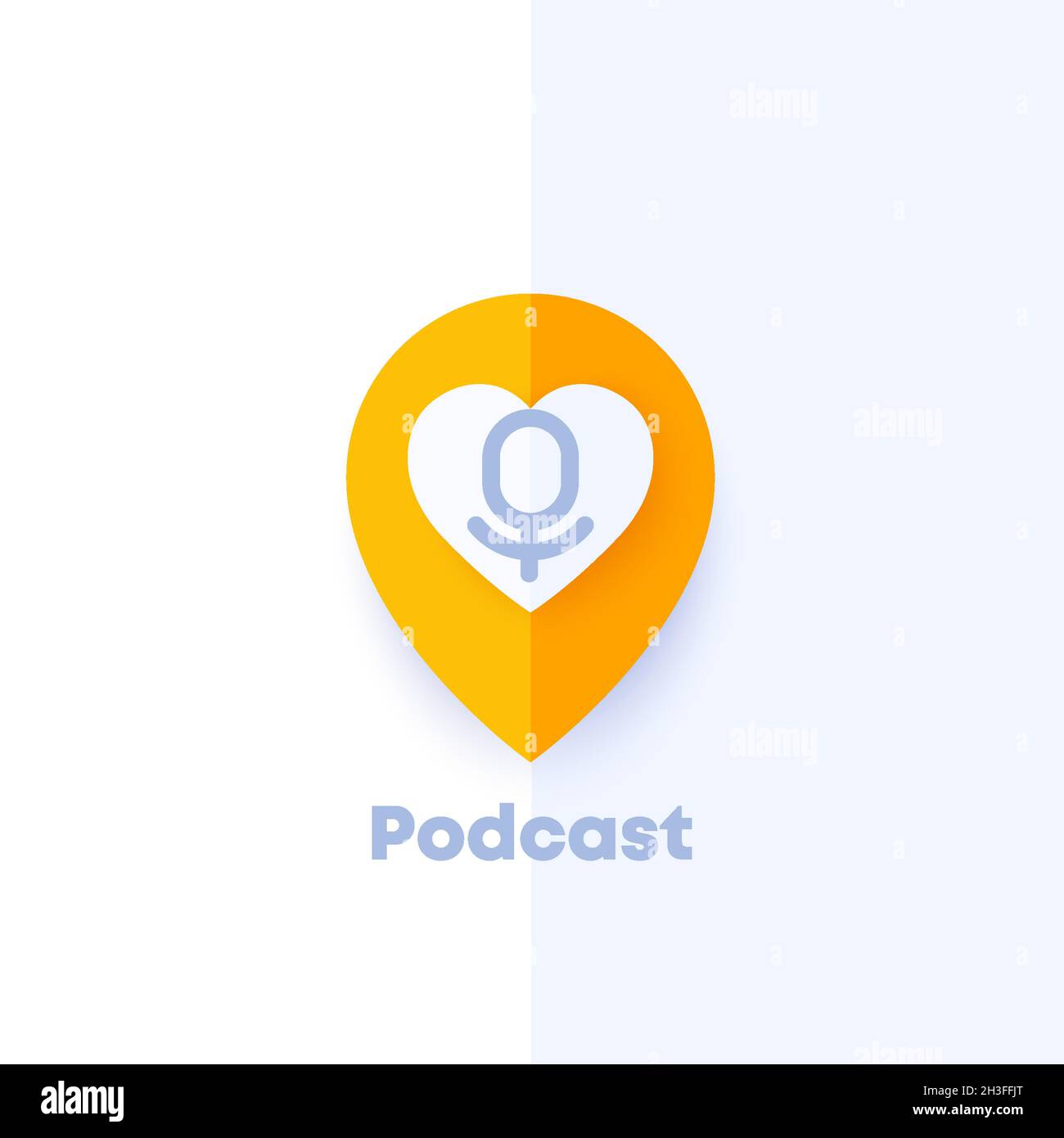podcast logo with a mike and heart Stock Vector Image & Art - Alamy