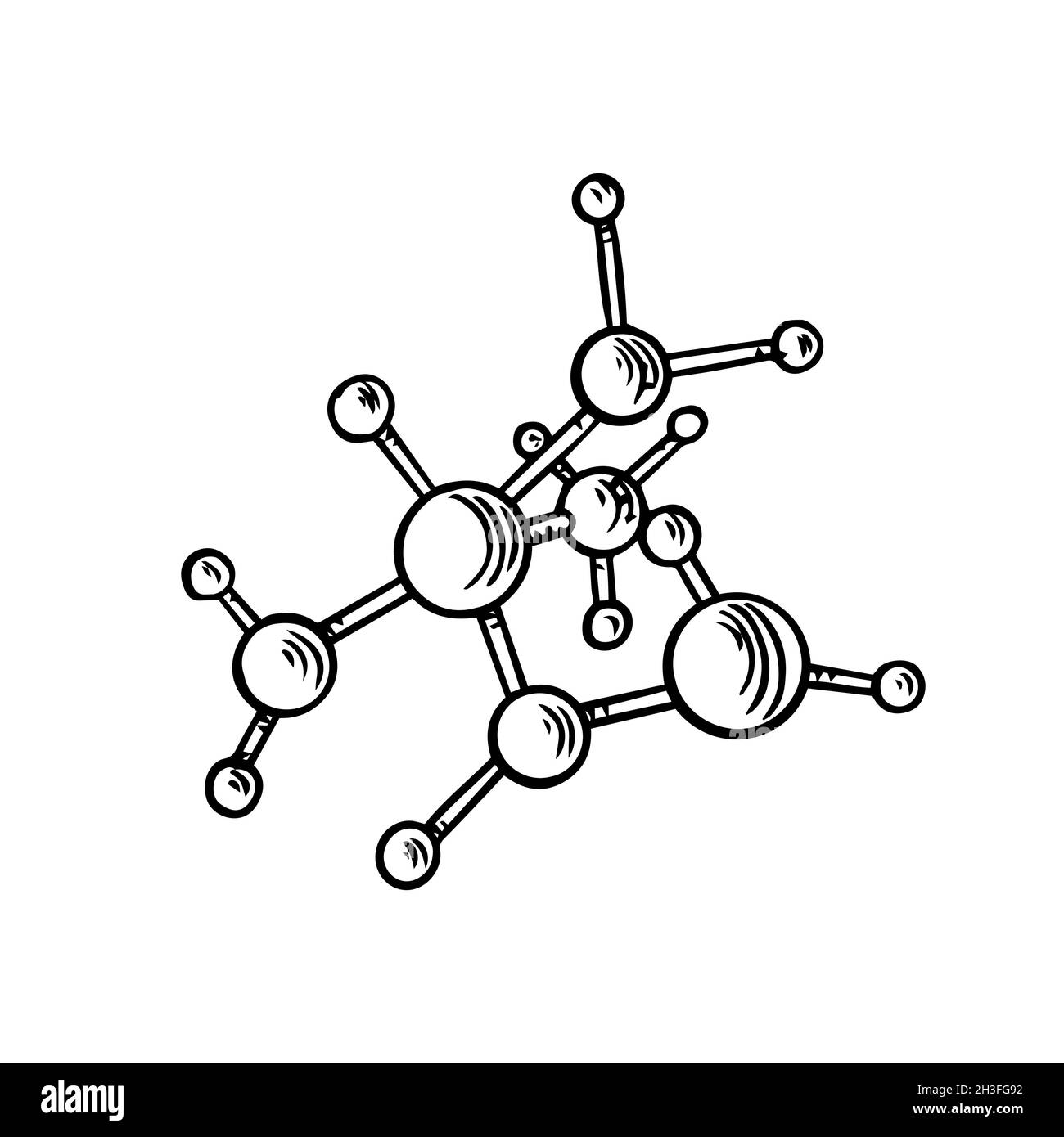 Chemical formula or molecule sketch. Medicine drawing. Vector doodle ...