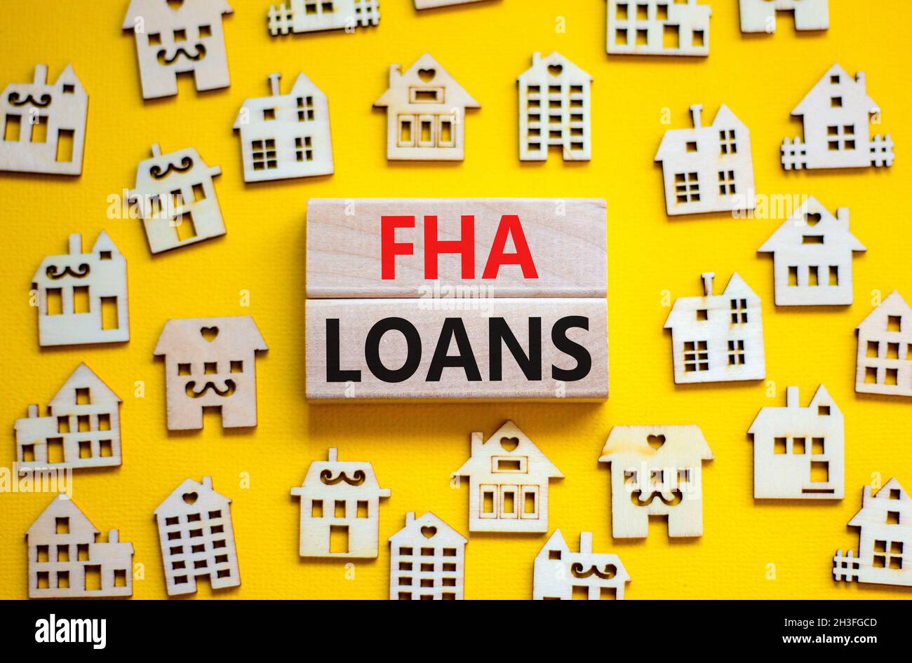 FHA federal housing administration loans symbol. Concept words 'FHA ...
