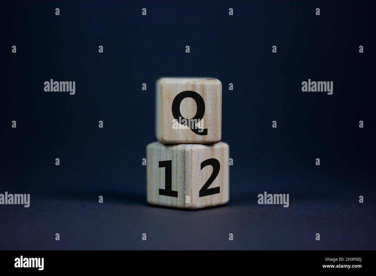 From 1st to 2nd quarter symbol. Turned wooden cubes and changed words ...