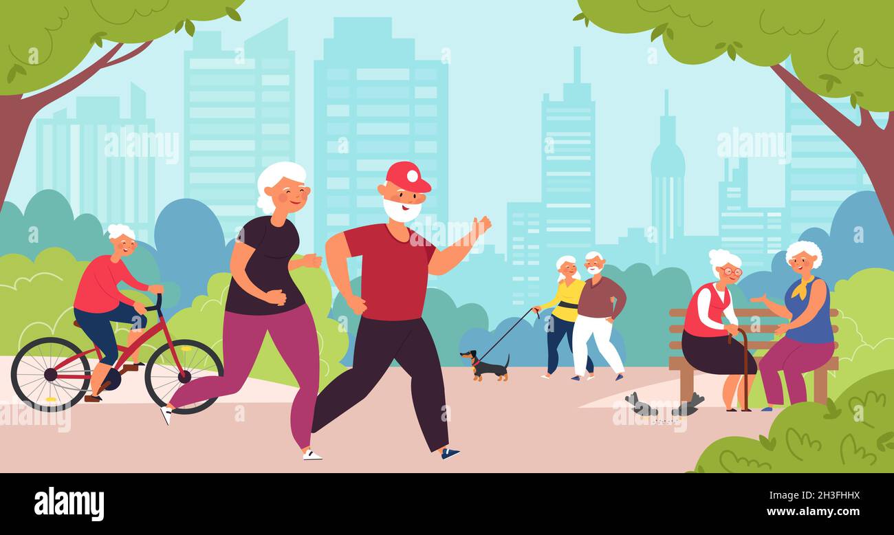 Fitness in older age Stock Vector Images - Alamy