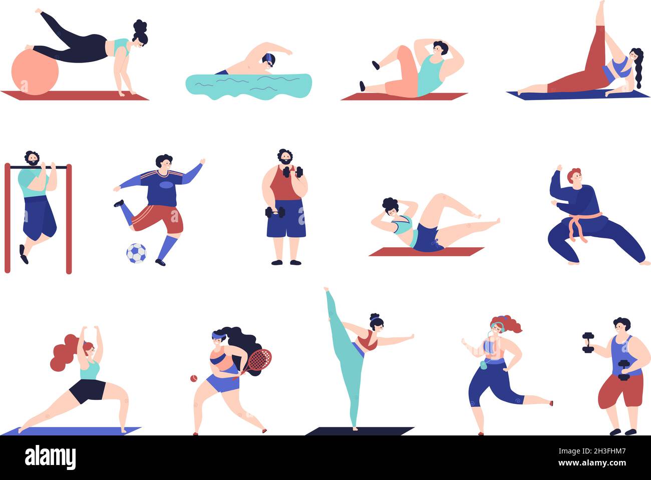 Group doing stretching exercises in Stock Vector Images - Alamy
