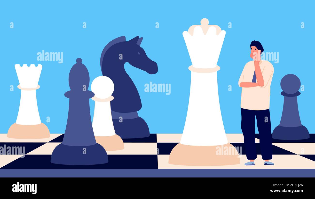 Business strategy metaphor. Thinking concept, people find decision ...