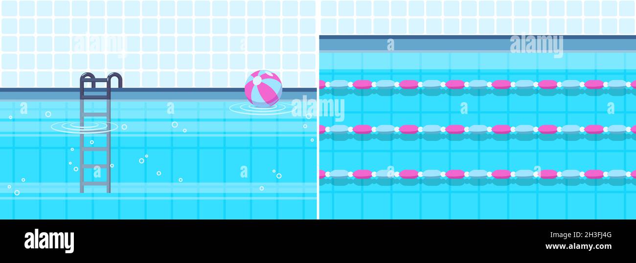 Water pool interior. Swimming pools, sporting swim lanes for kids and ...