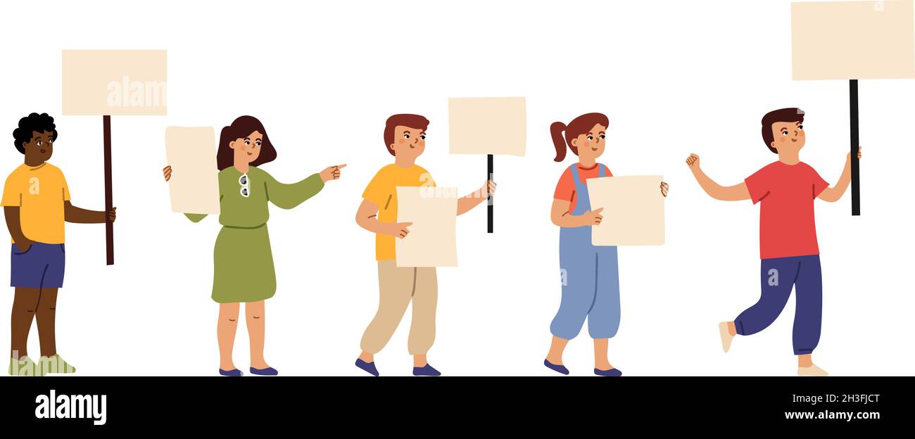 Kids Protest Cartoon