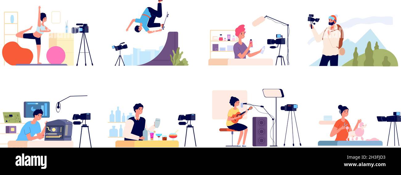 Blogger characters. Bloggers review, blog beauty fashion occupations ...