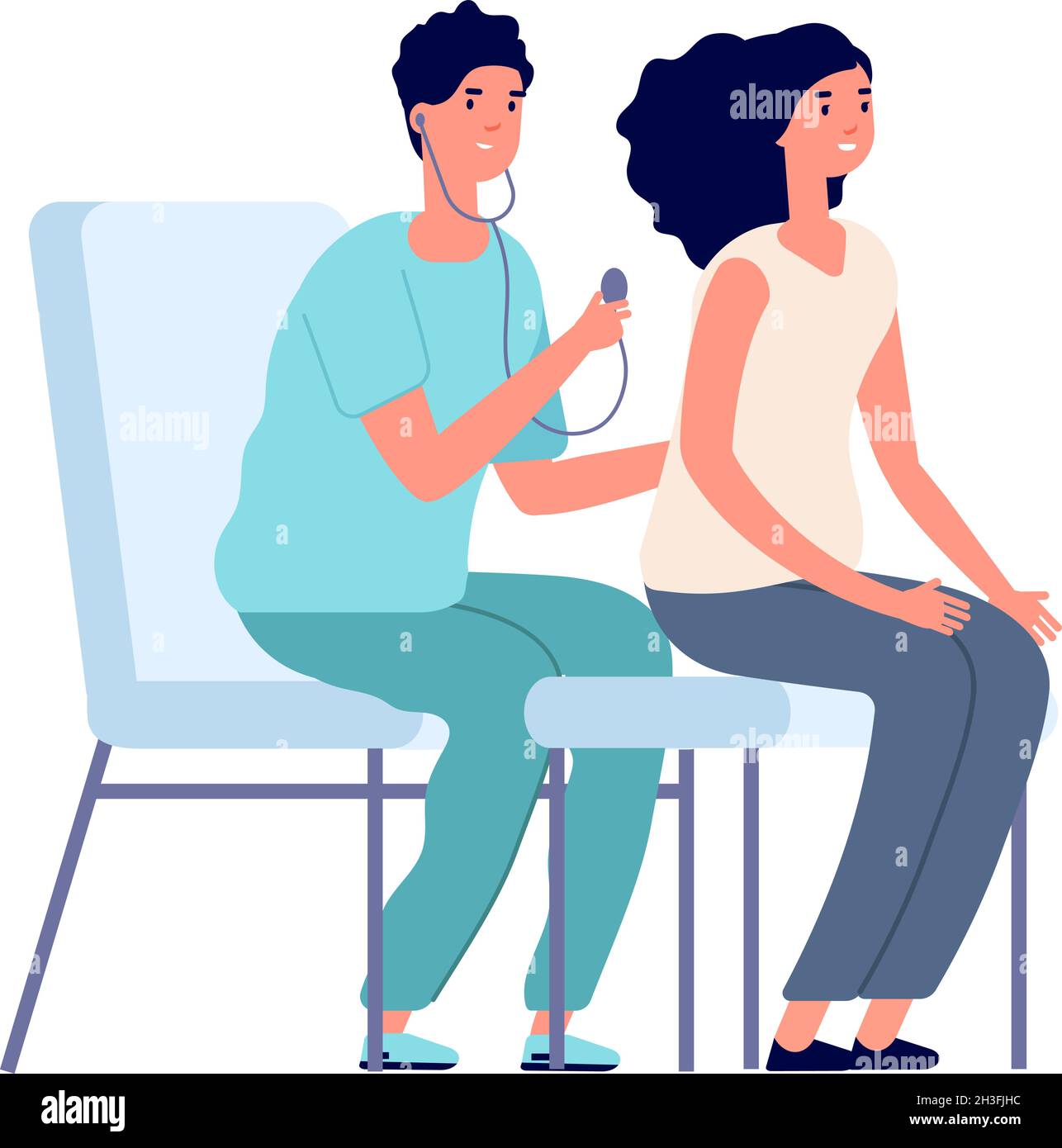 Male Doctor Female Doctor Examining Stock Vector Images Alamy