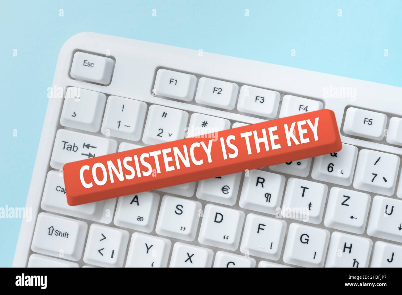 Text sign showing Consistency Is The Key. Business showcase by Breaking ...