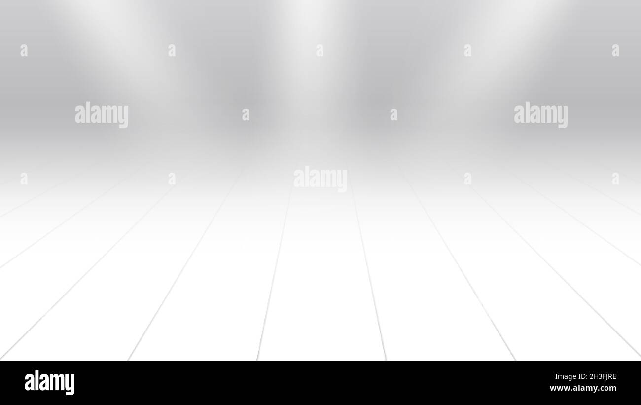 White perspective background. Wood floor and lights, realistic elements ...