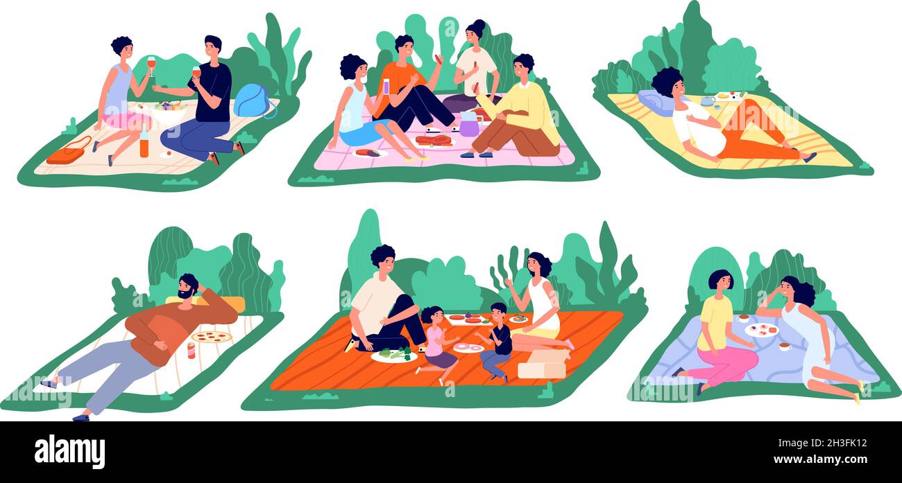 Family picnics Stock Vector Images - Alamy