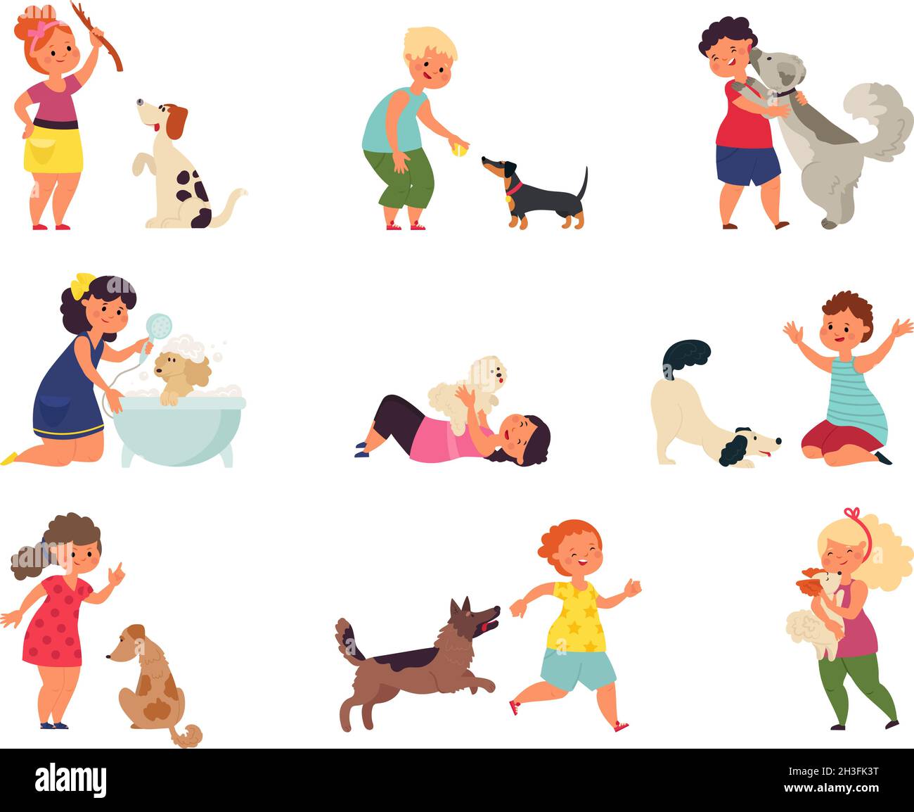 People feeding animals Stock Vector Images - Alamy