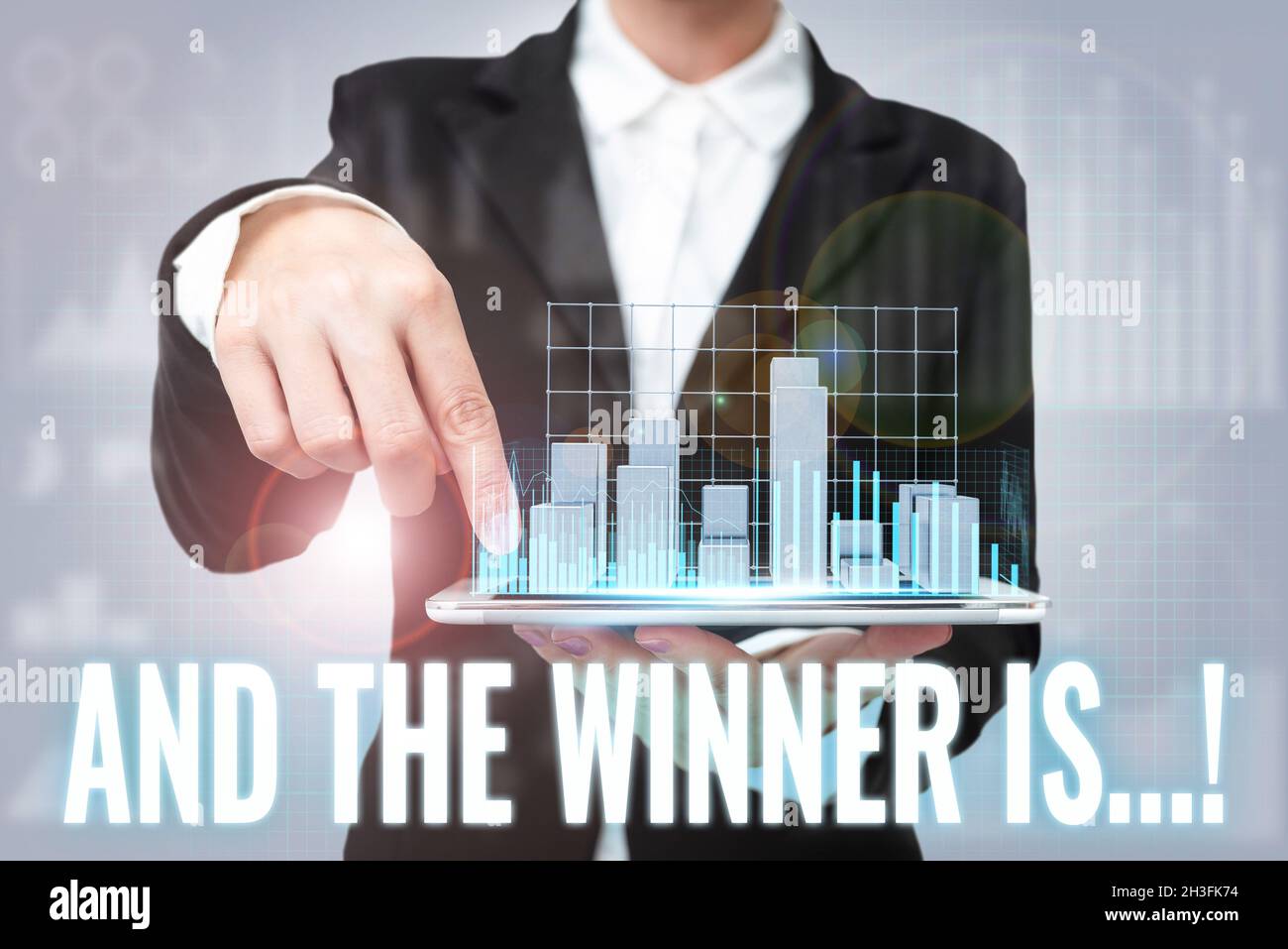 Text caption presenting And The Winner Is, Word for announcing who got ...