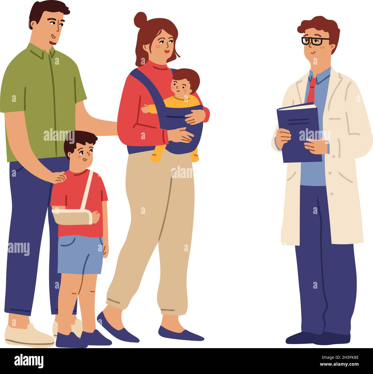 Family doctor. Clinical consulting, medical person with patients ...