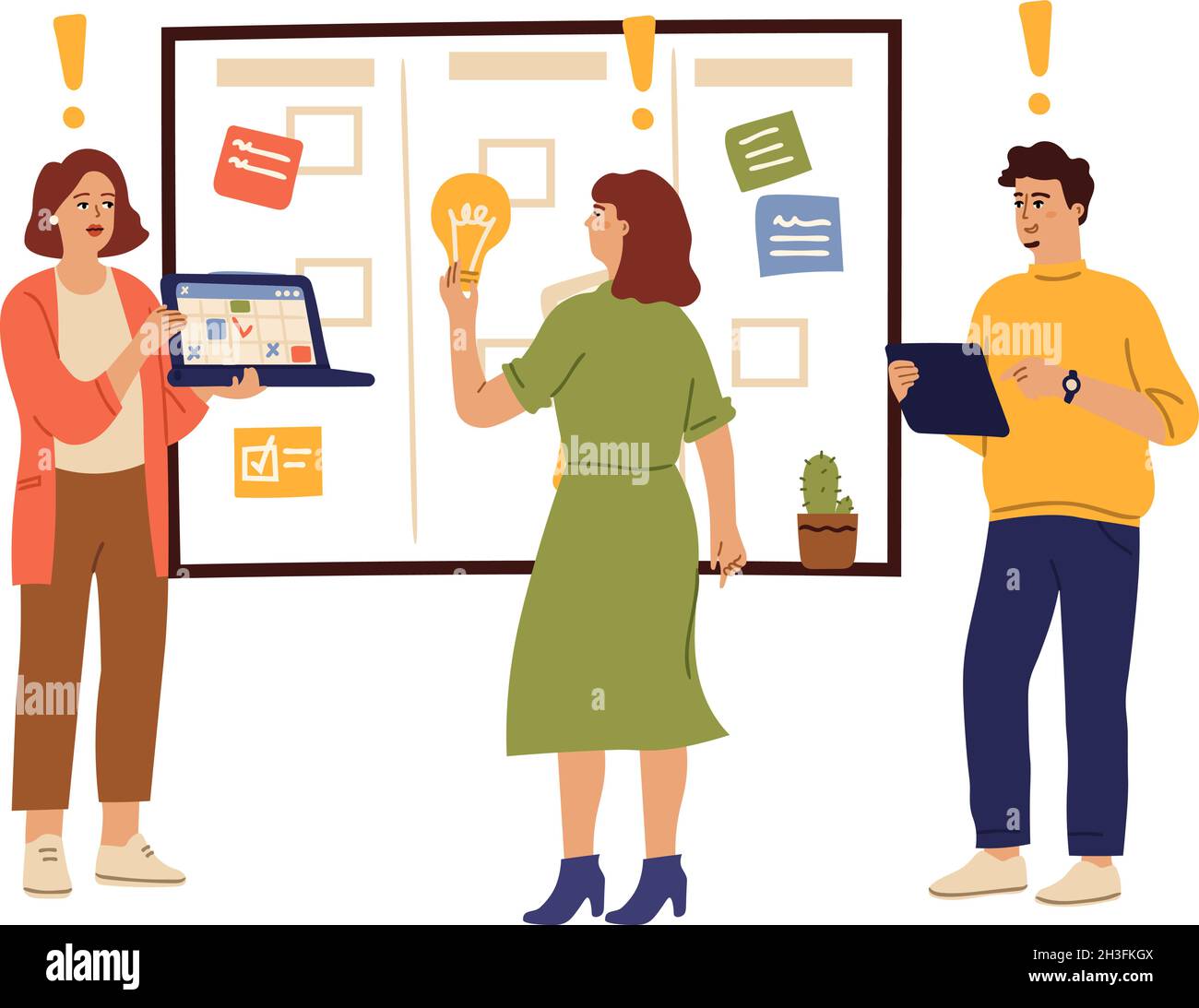 Teamwork brainstorm. Office people thinking, creative man woman ...