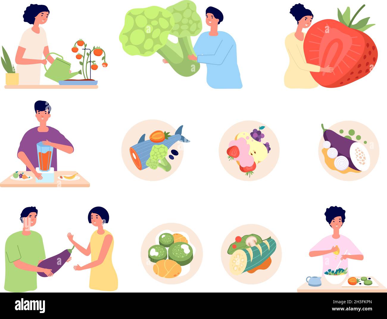 Vegan lifestyle. Organic food, isolated vegetarian nature product ...