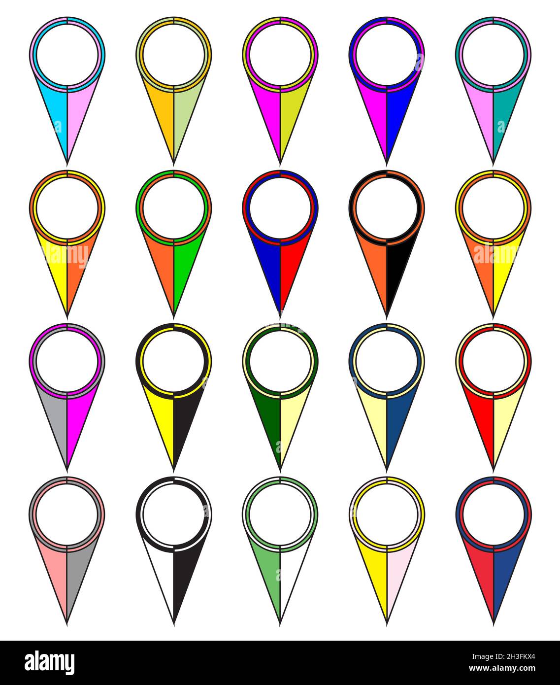 Various colored map pointer pin flags Stock Photo - Alamy