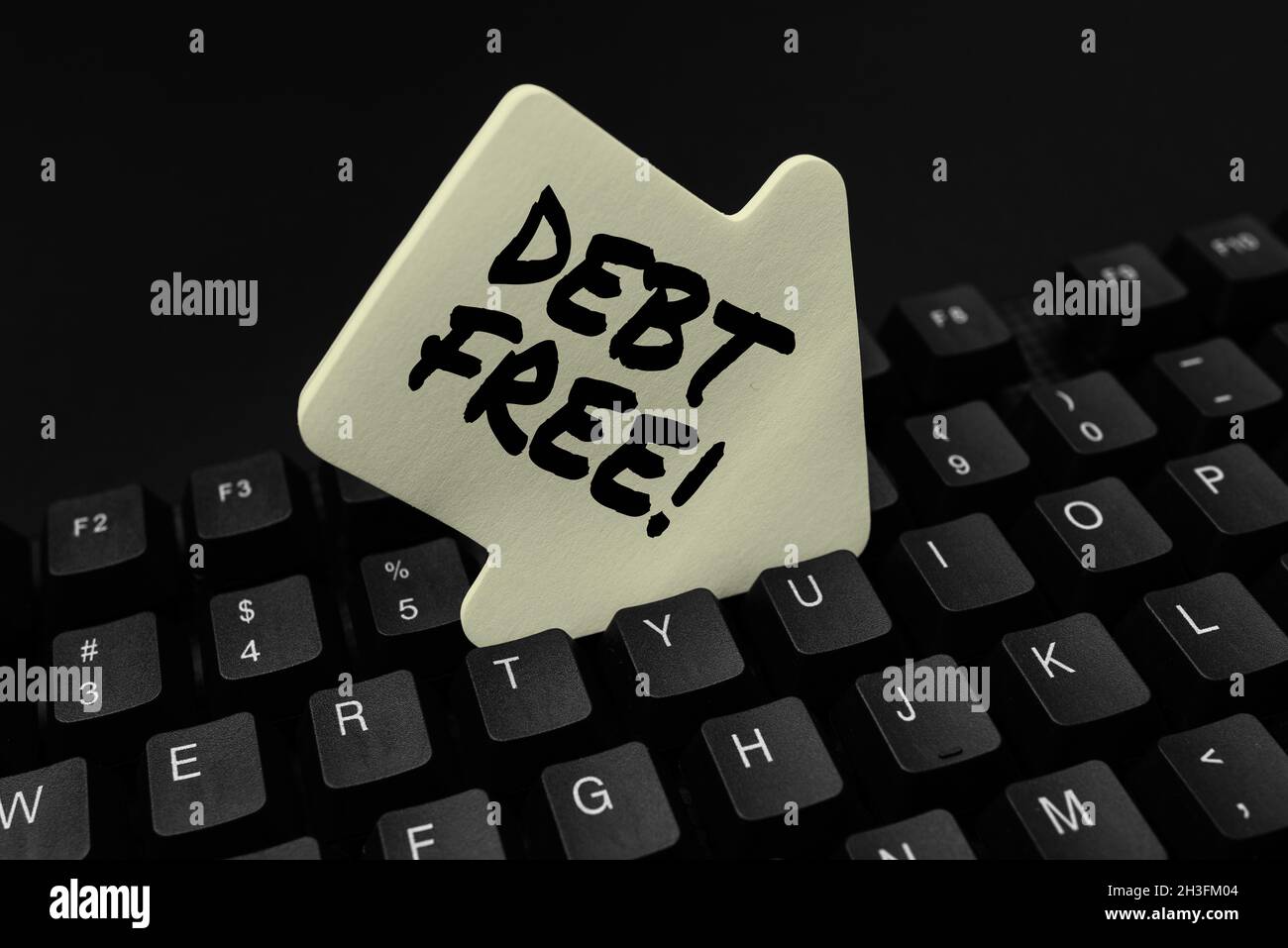 Inspiration showing sign Debt Free, Business showcase does not owning ...