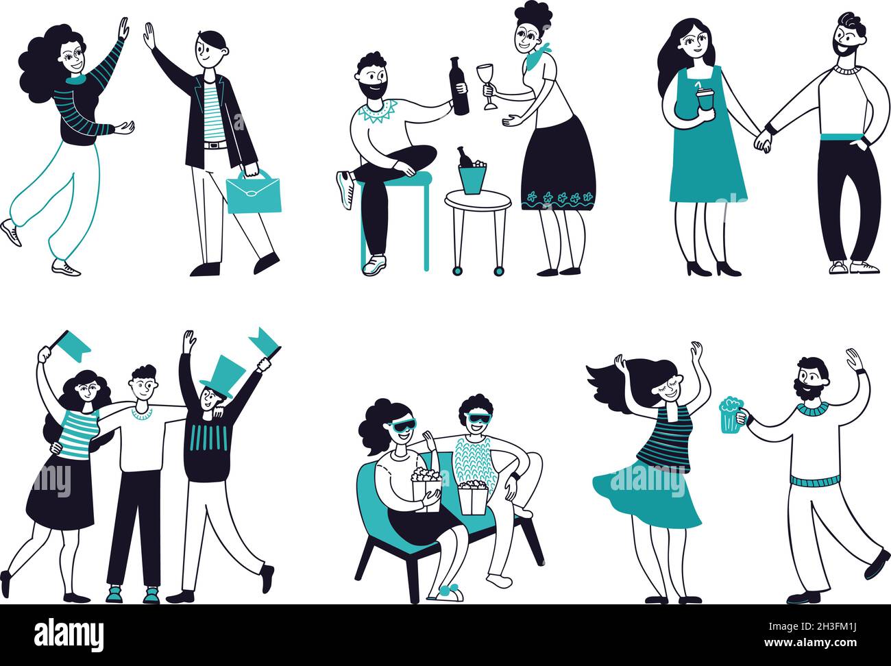 Spend Time With Friends Cartoon