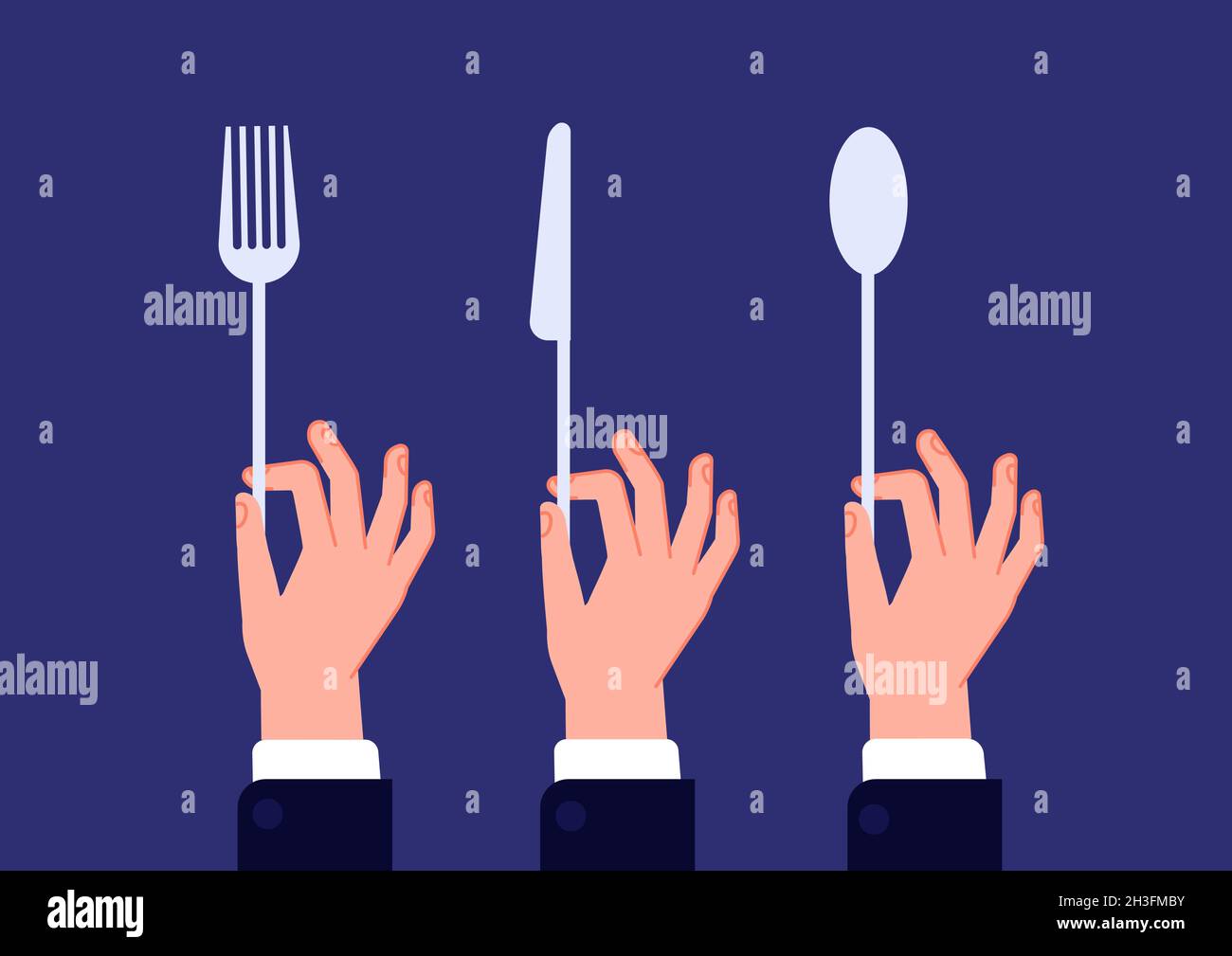 Silver service waiter serving spoon Stock Vector Images - Alamy