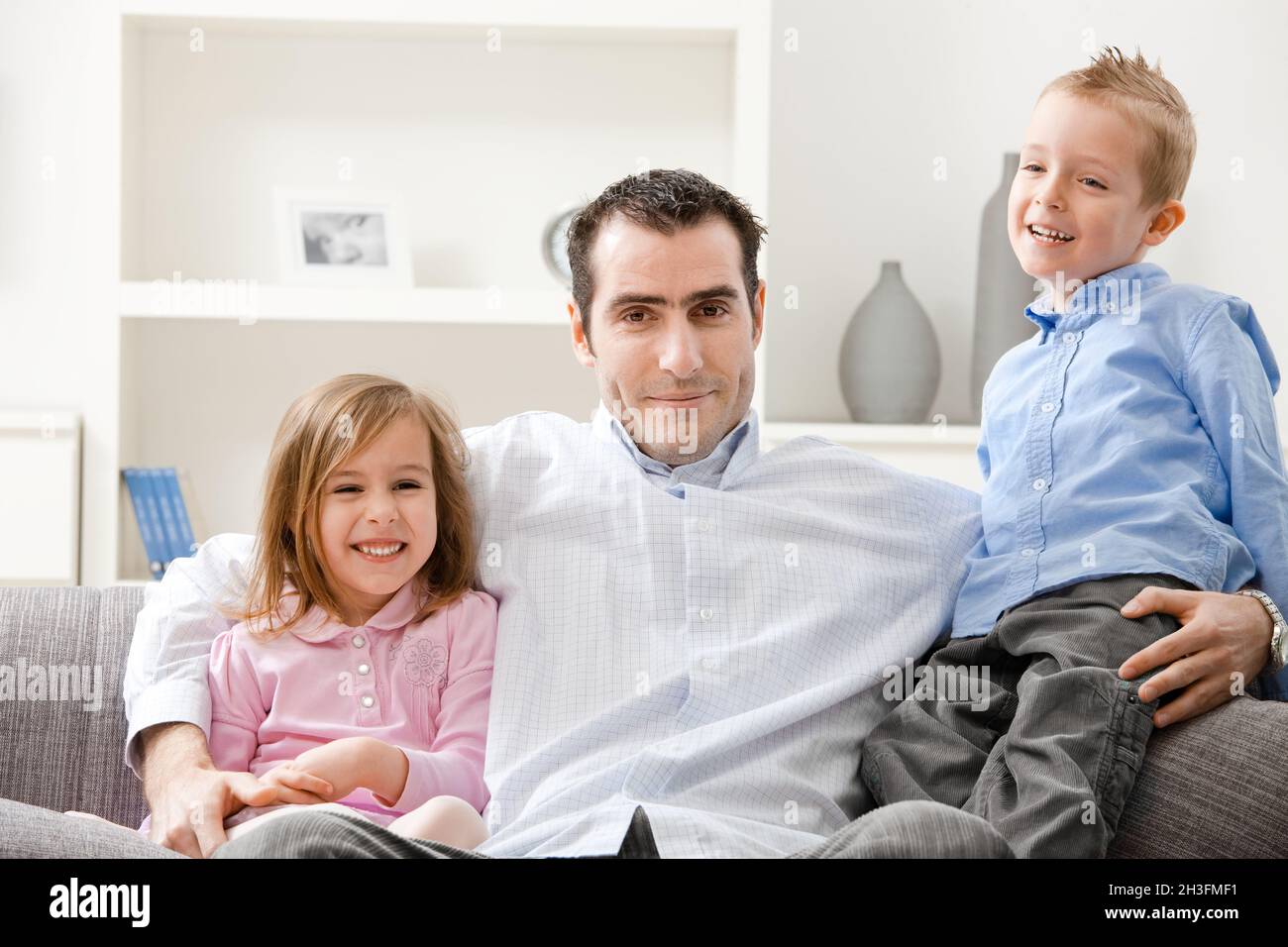 Father with children Stock Photo - Alamy