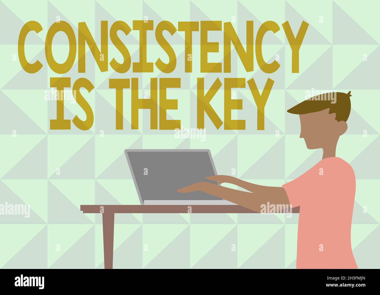 Inspiration showing sign Consistency Is The Key. Concept meaning by ...