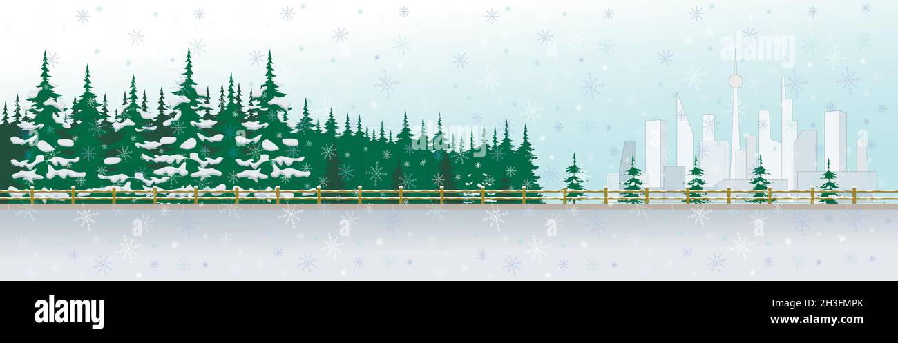 Snow on road december Stock Vector Images - Alamy