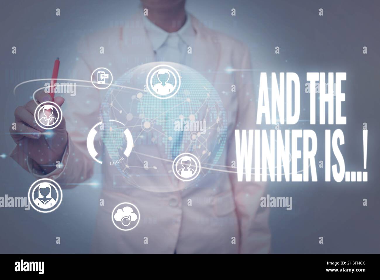 Handwriting text And The Winner Is, Business concept announcing who got ...